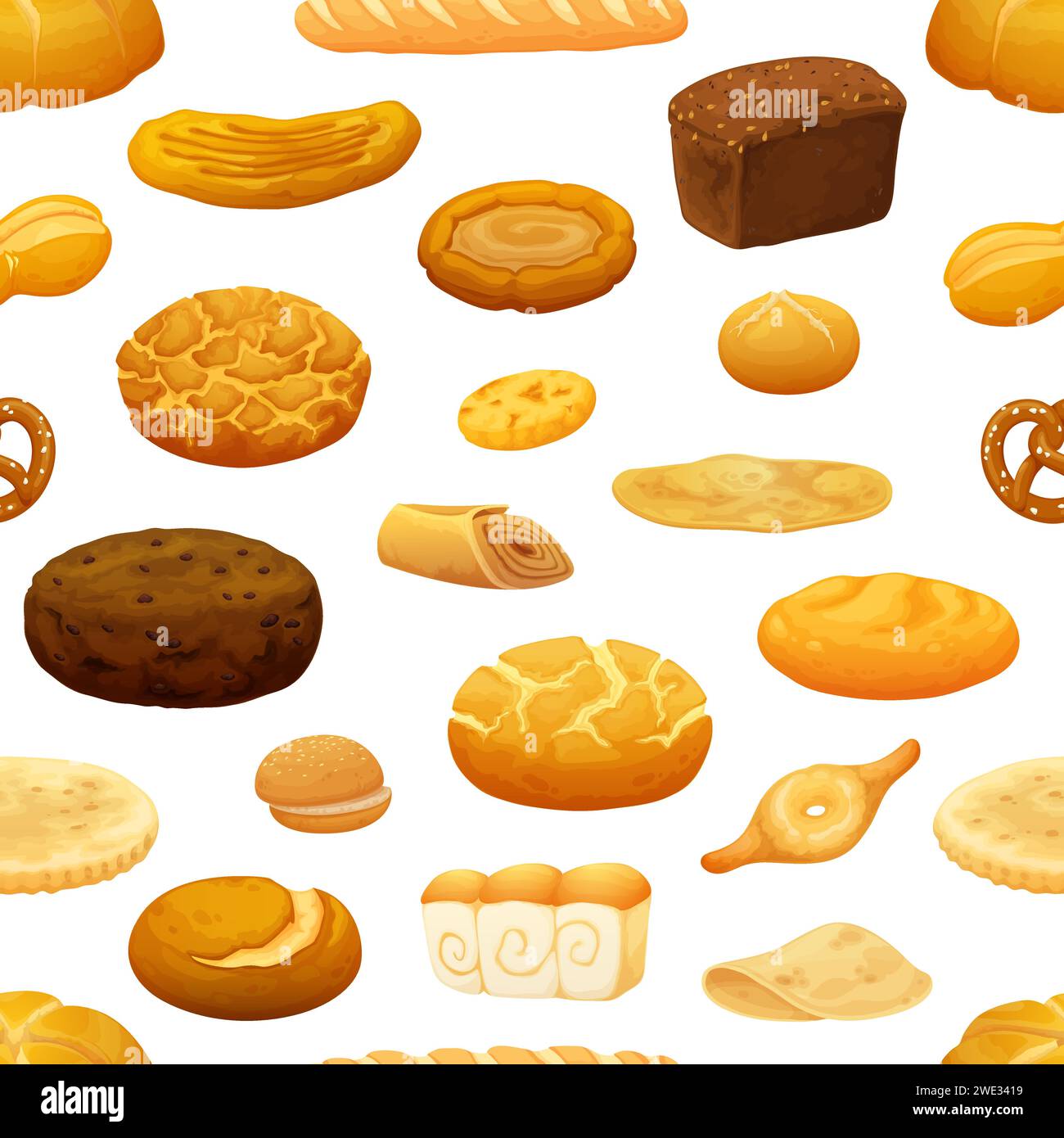 Bread and bakery seamless pattern. Wrapping paper seamless background ...