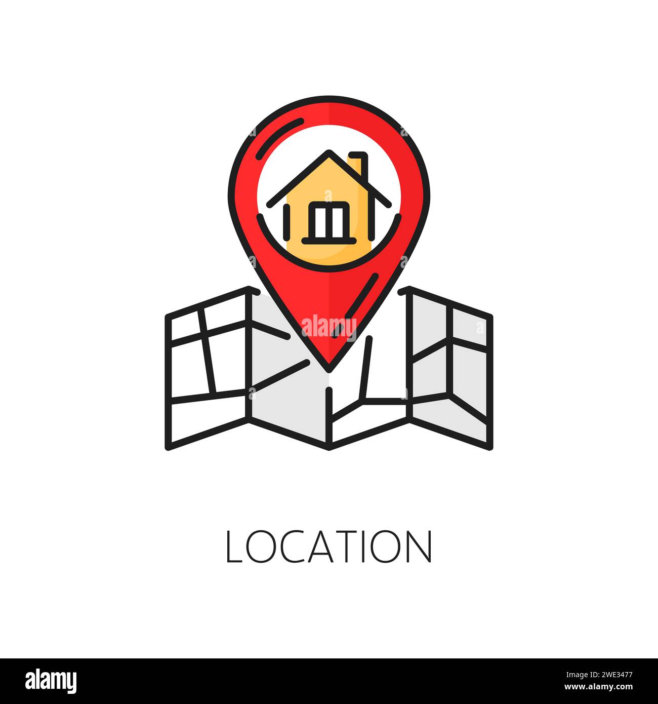 House location map icon for real estate, home apartment rent and ...