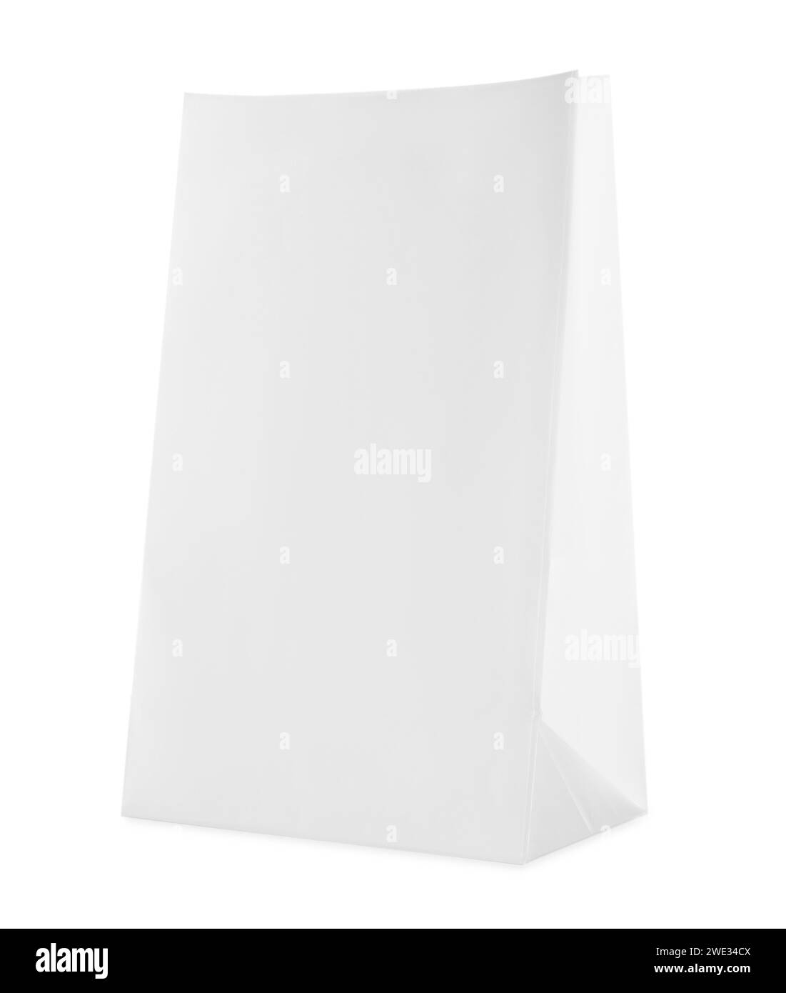 One open paper bag isolated on white Stock Photo - Alamy