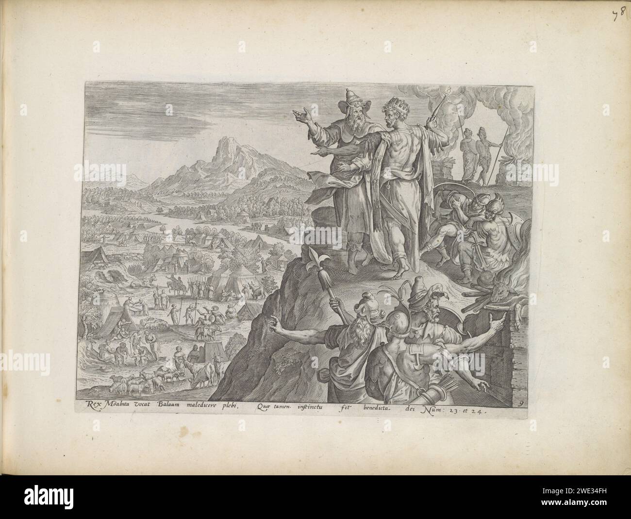 Bilam and Koning Balak, 1643 print With Balak, the king of Moab, Bilam ...