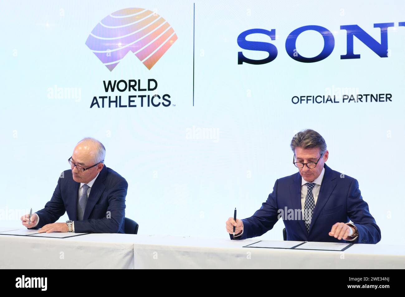 Tokyo, Japan. 23rd Jan, 2024. World Athletics president Sebastian Coe ...