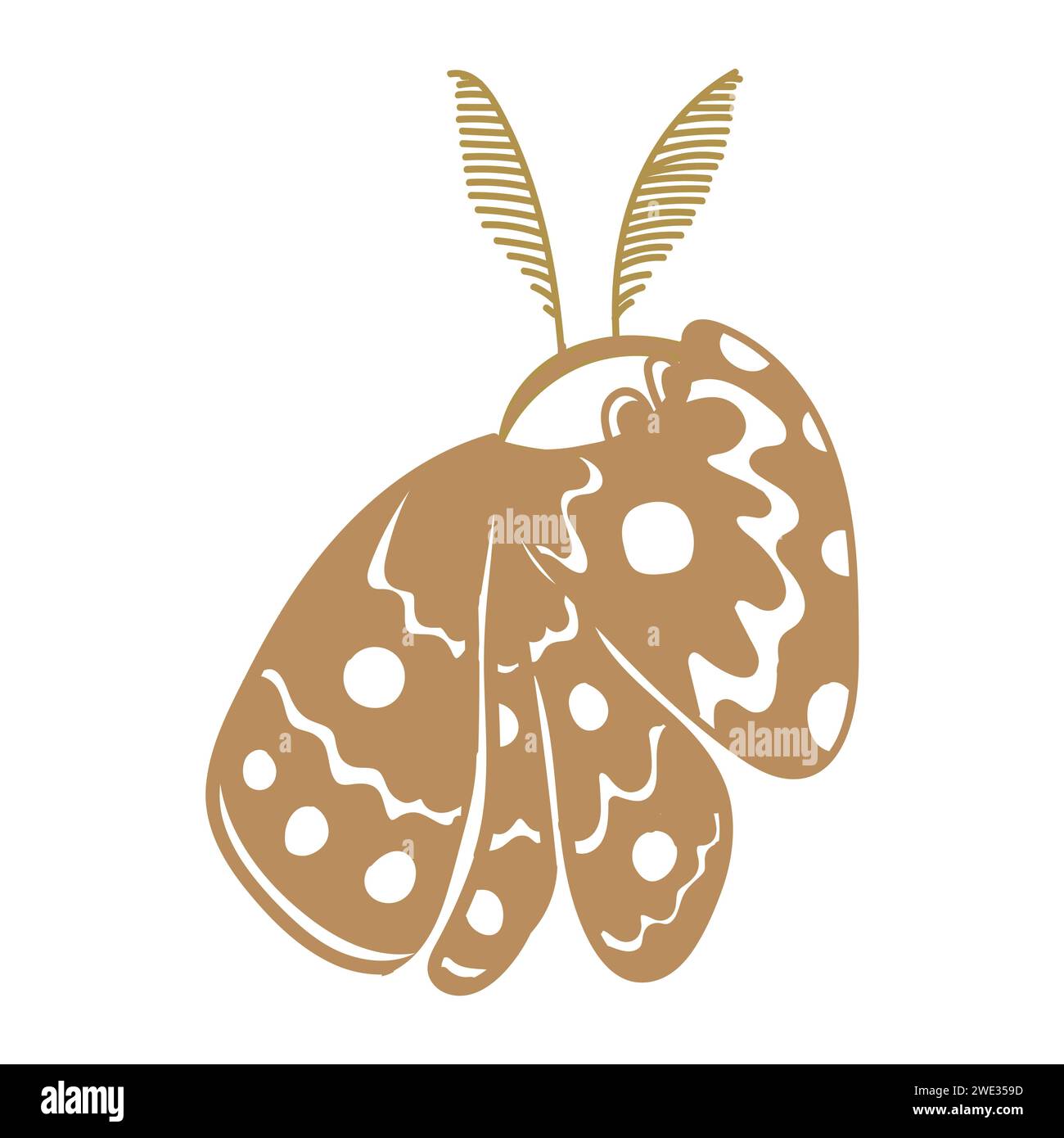 The motherfly character is dancing. Cute moth character covering his ...