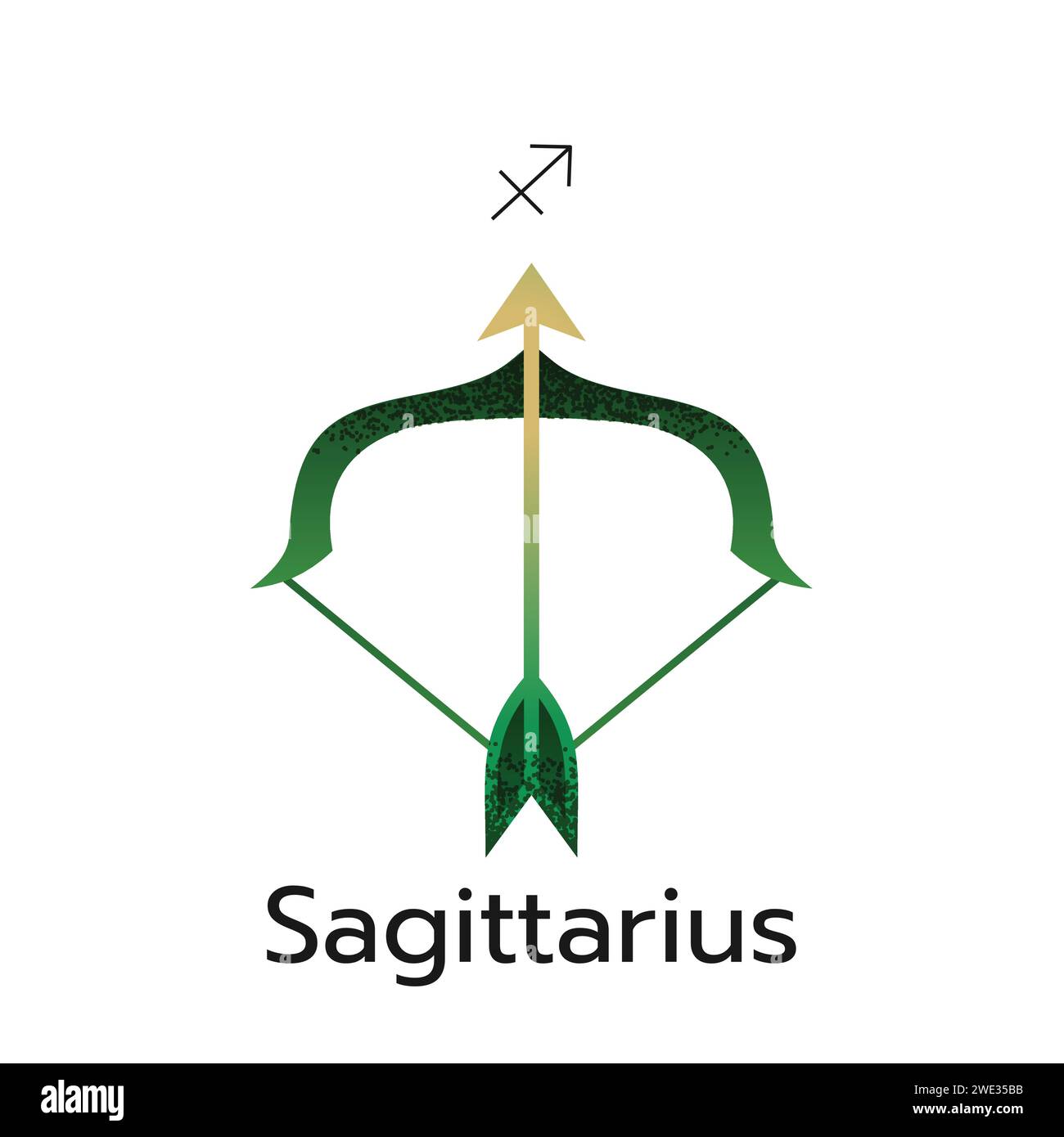 Sagittarius Zodiac Sign Logo Icon Isolated Horoscope Symbol On White