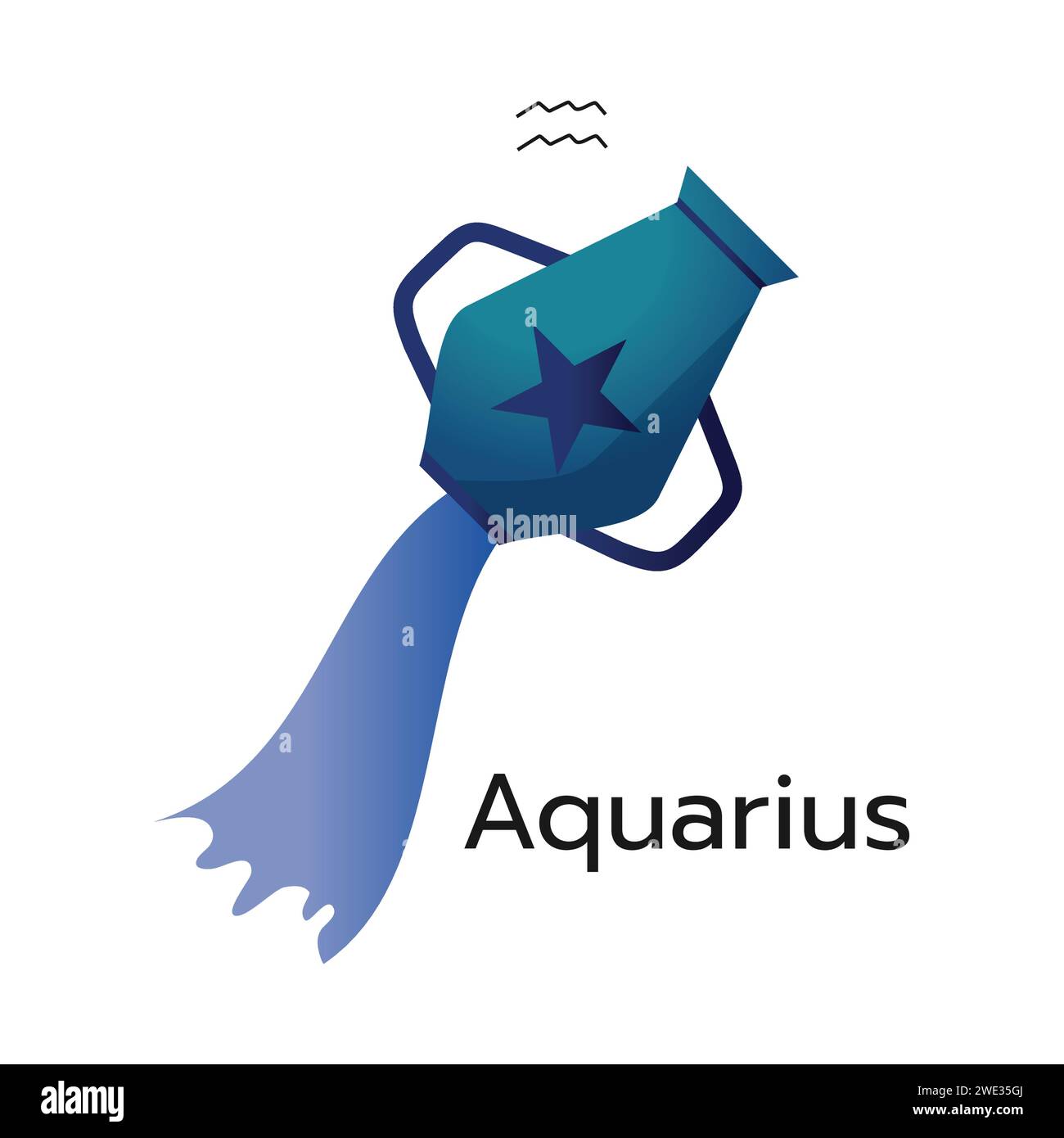 Aquarius zodiac sign logo icon isolated horoscope symbol vector ...