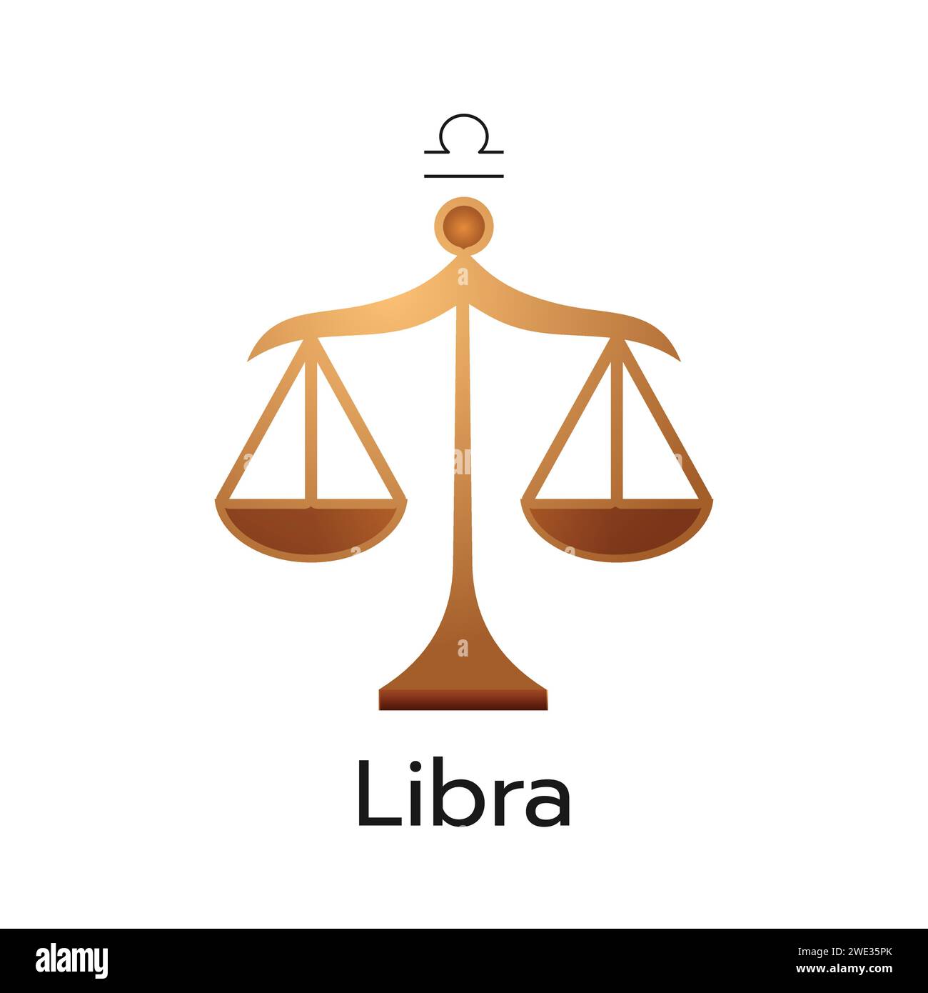 Libra zodiac sign logo icon isolated horoscope symbol vector ...