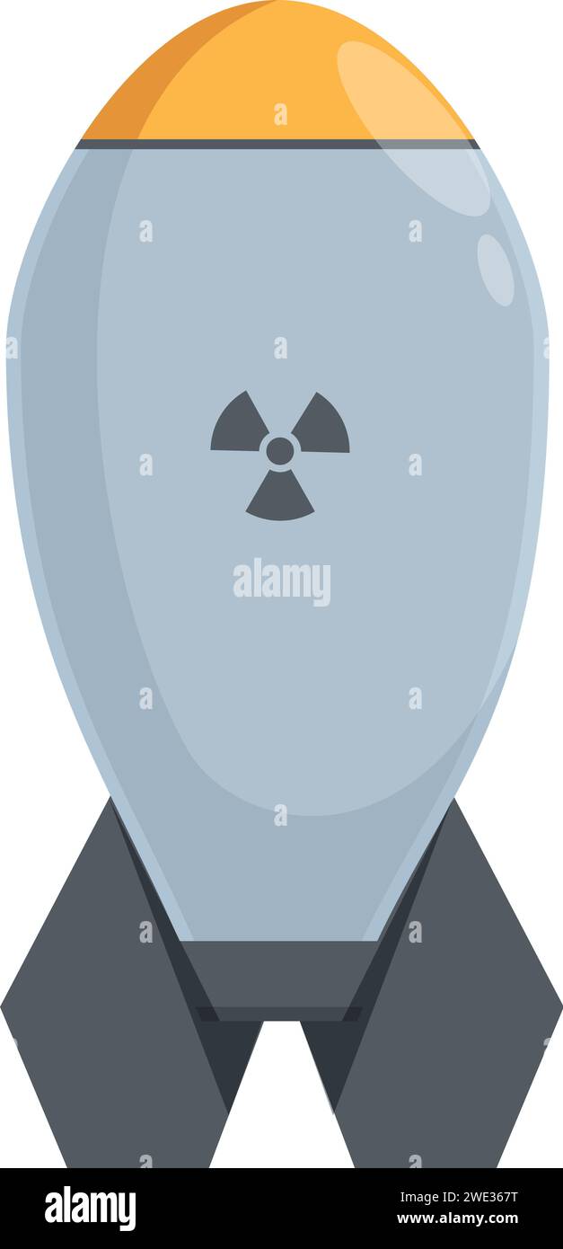Atomic bomb icon cartoon vector. Combat air reactor. Space warship ...