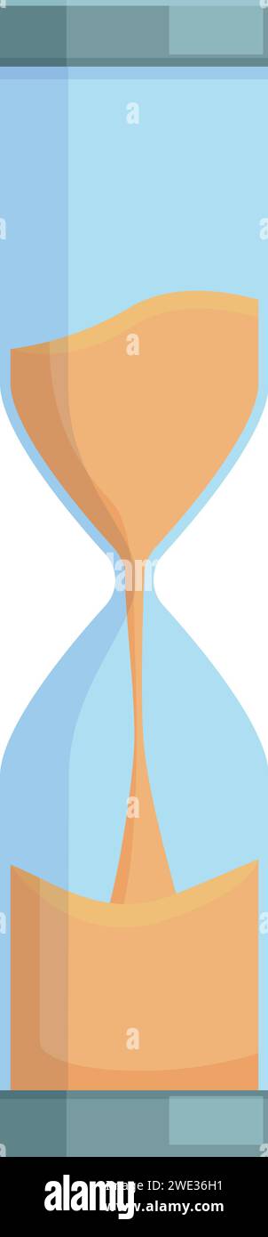 Thin sand clock icon cartoon vector. Digital alarm. Design minute timer ...
