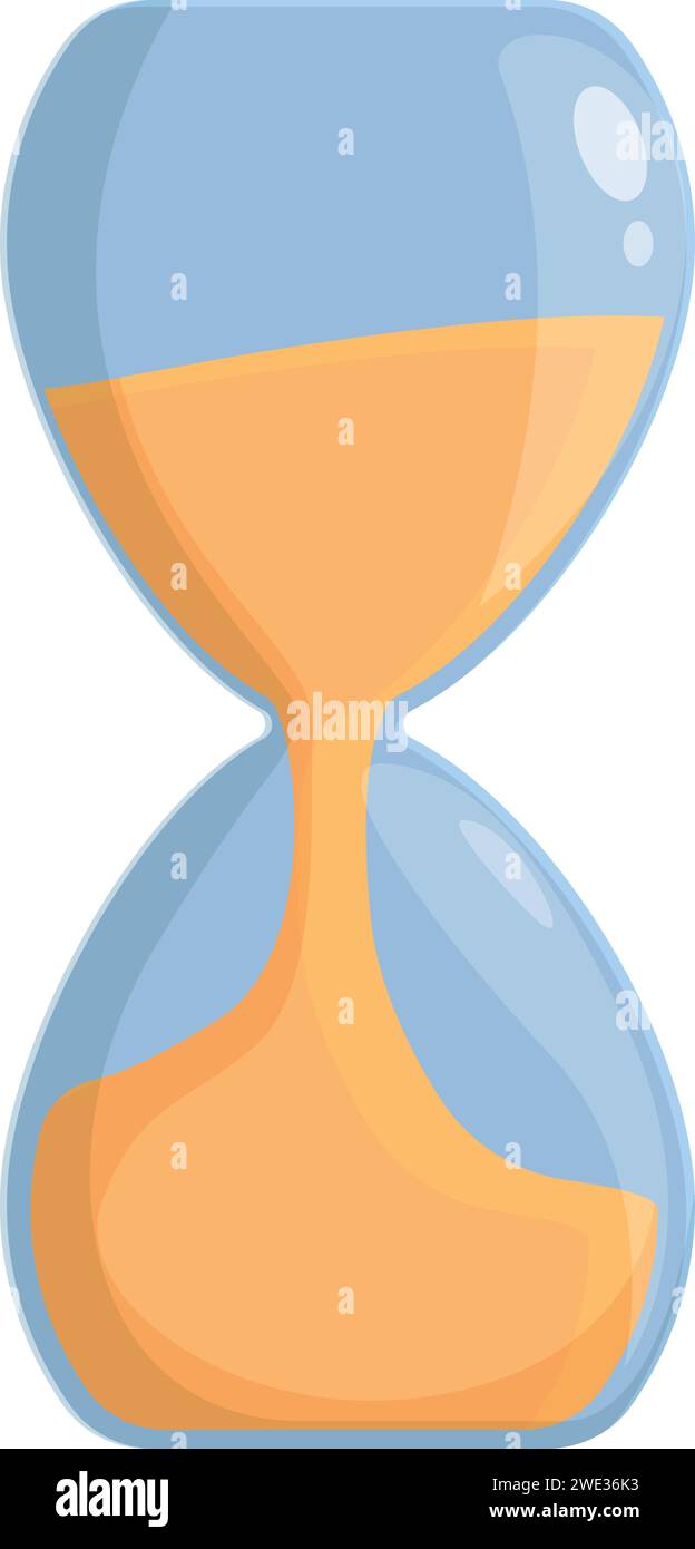 Sand clock glass icon cartoon vector. Sandglass timer. Dial image speed ...