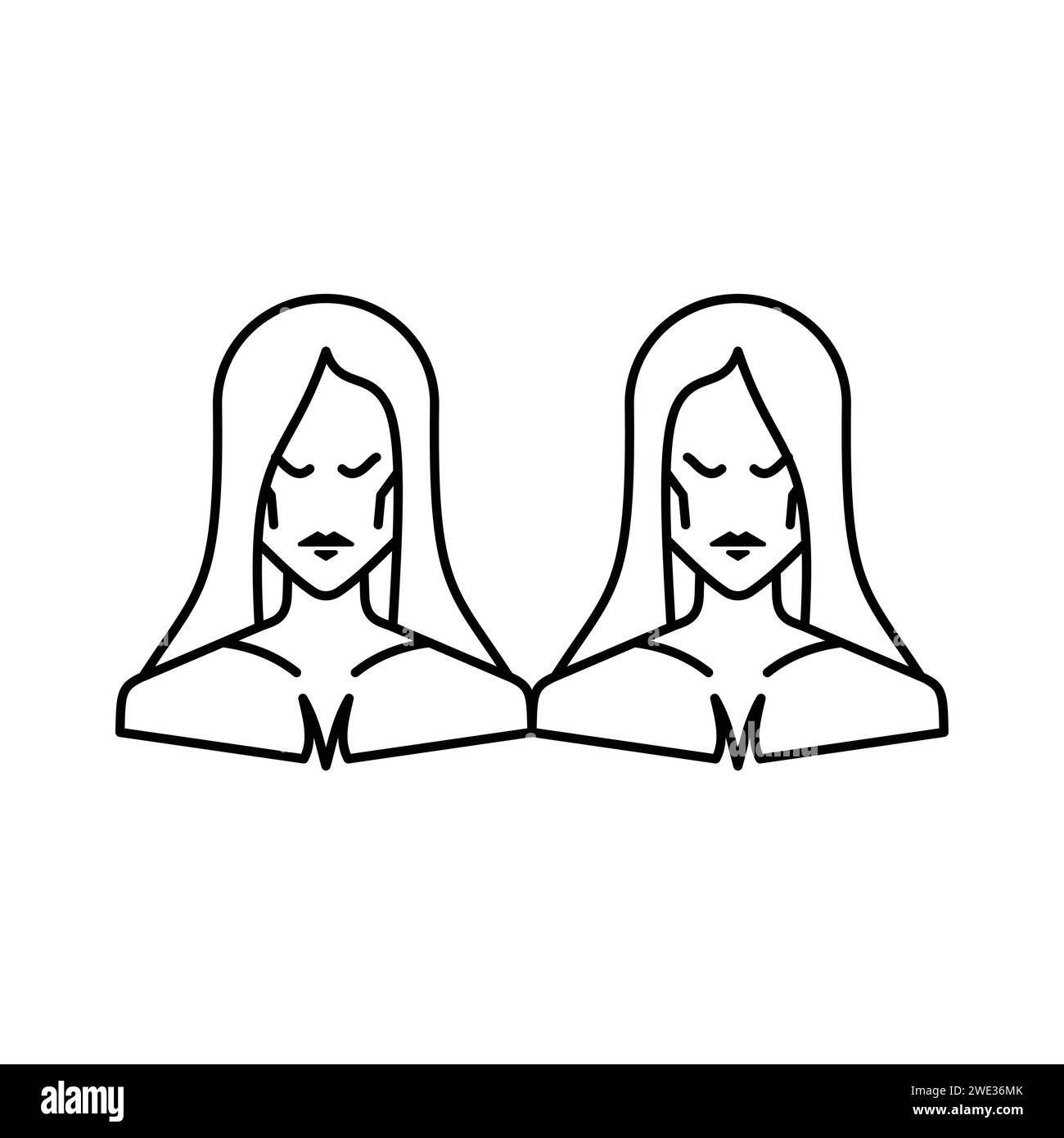 Gemini Zodiac Sign Logo Icon Isolated Horoscope Symbol Vector Illustration Stock Vector Image
