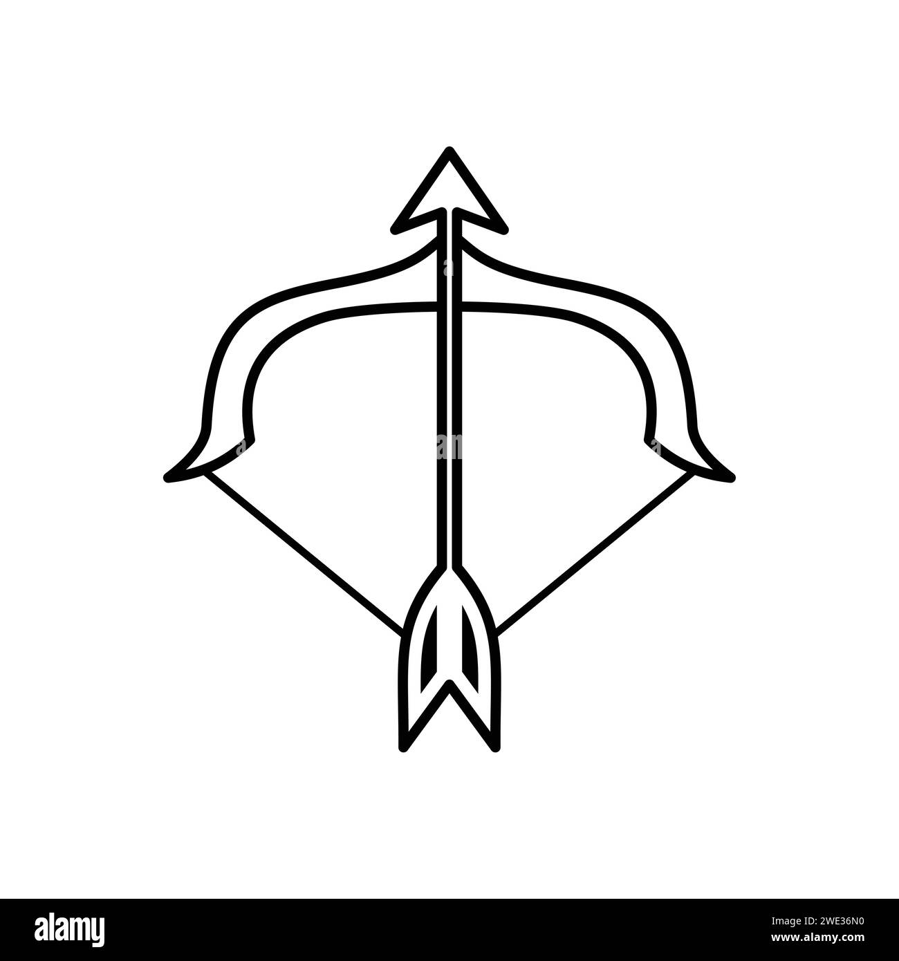Sagittarius Zodiac Sign Logo Icon Isolated Horoscope Symbol Vector