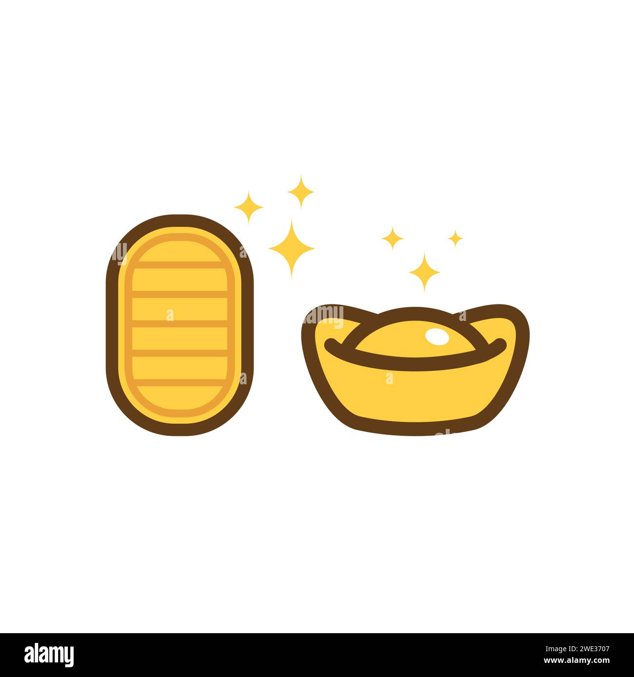 Gold coin japanese.Yuan Bao Chinese gold coin isolated on white ...