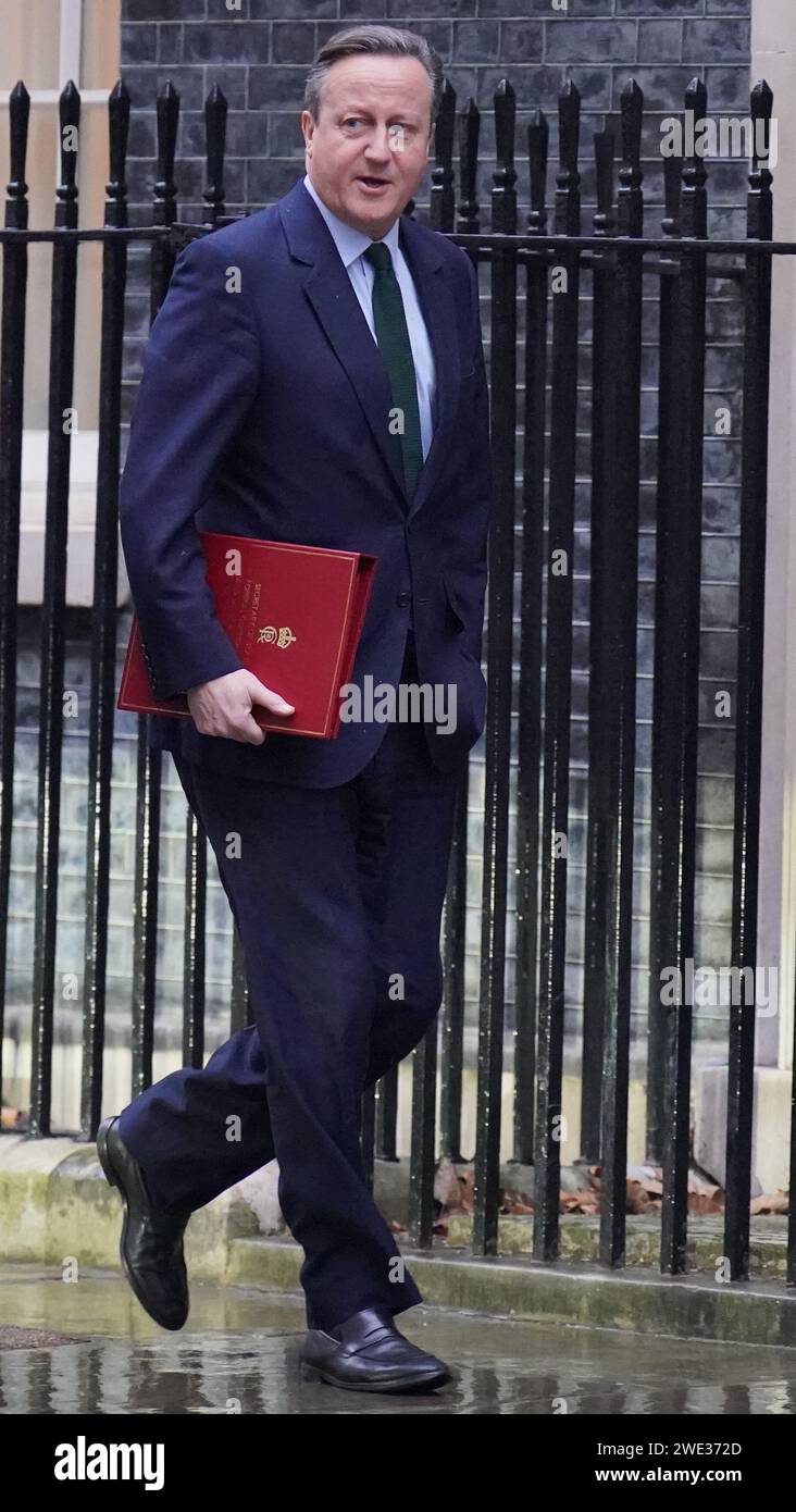 Foreign Secretary Lord David Cameron arrives in Downing Street, London ...