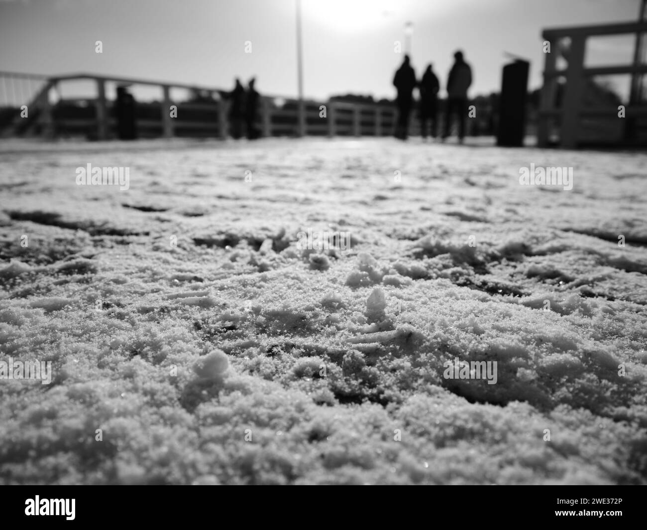 Winter walk snow in Black and White Stock Photos & Images - Alamy