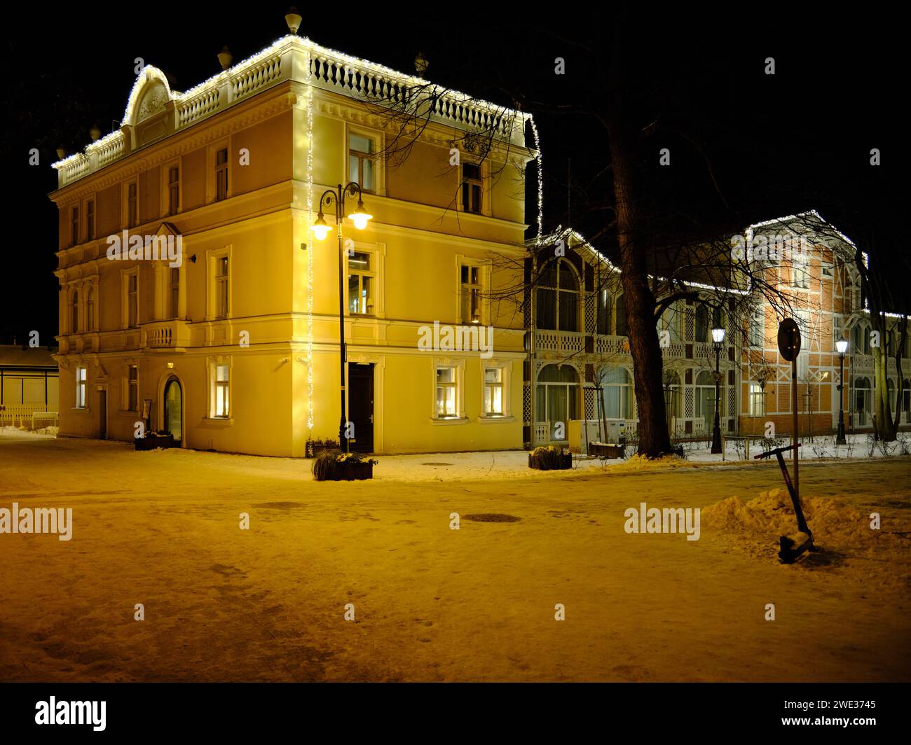 Nice example architecture building , sightseeing Gdansk at night Stock ...