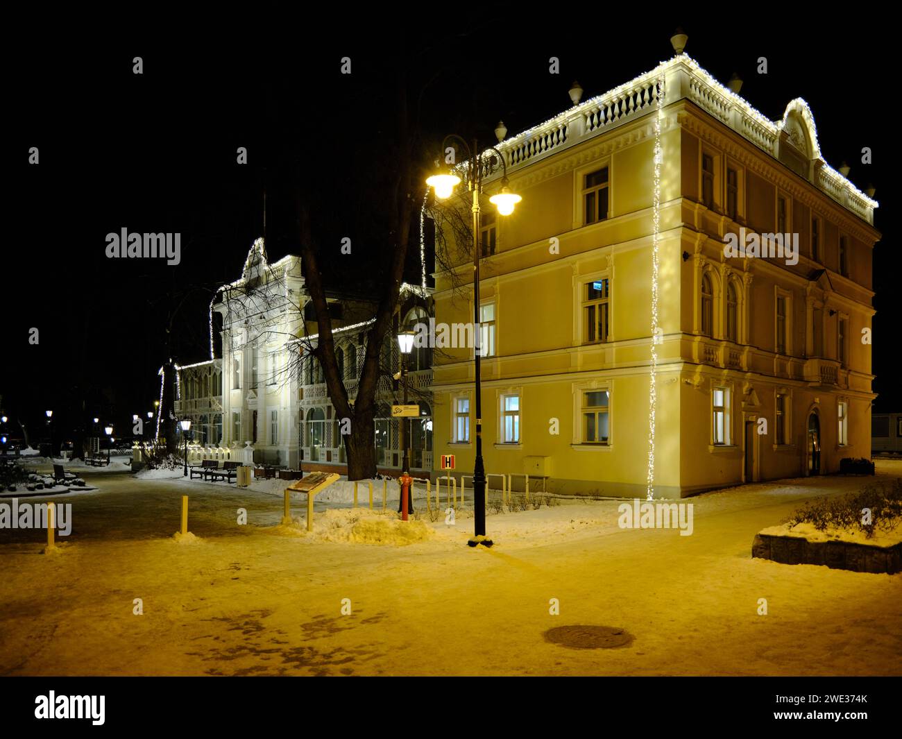 Nice example architecture building , sightseeing Gdansk at night Stock ...
