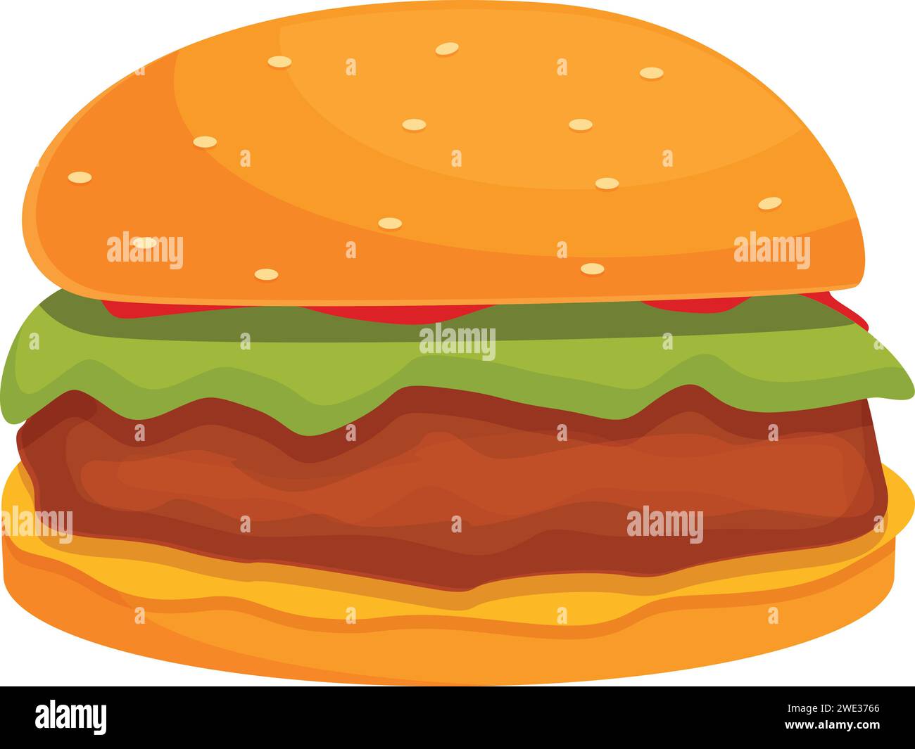 Hamburger icon cartoon vector. Burger food. Fat slice big smash Stock ...