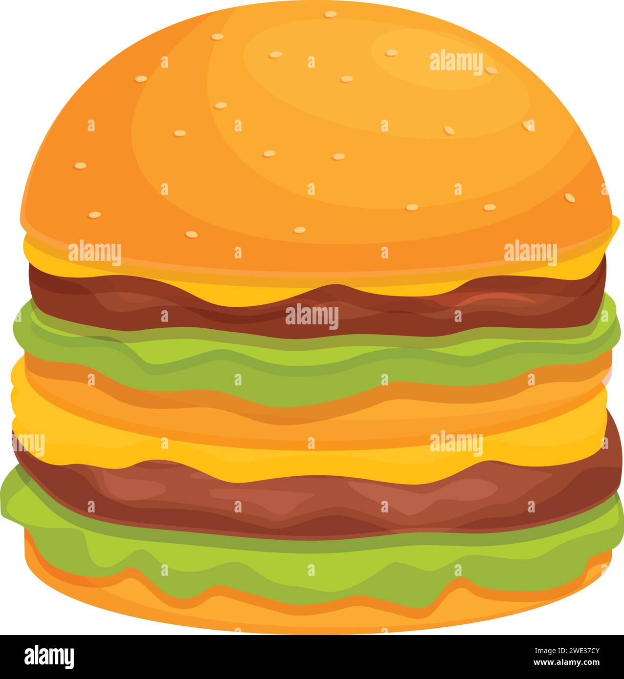 Big protein burger icon cartoon vector. Fast food. Hamburger dish Stock ...
