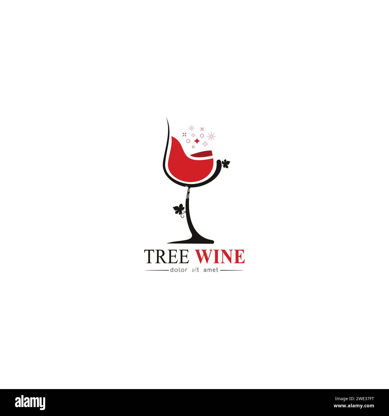 Beautiful Simple red wine design for logo, Stylized image of Wine logo ...