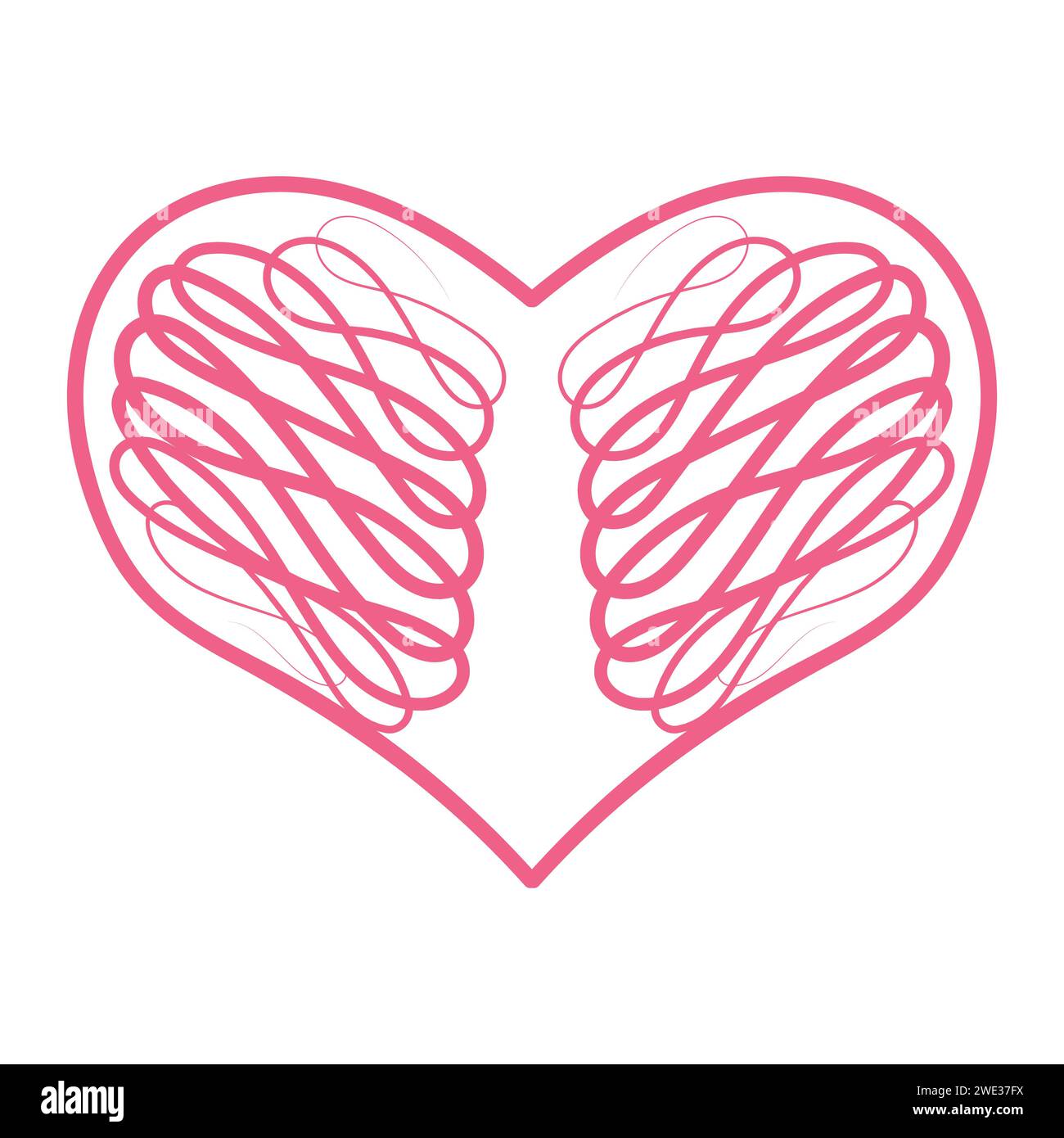 Heart with an openwork pattern. Open illustration isolated on white ...