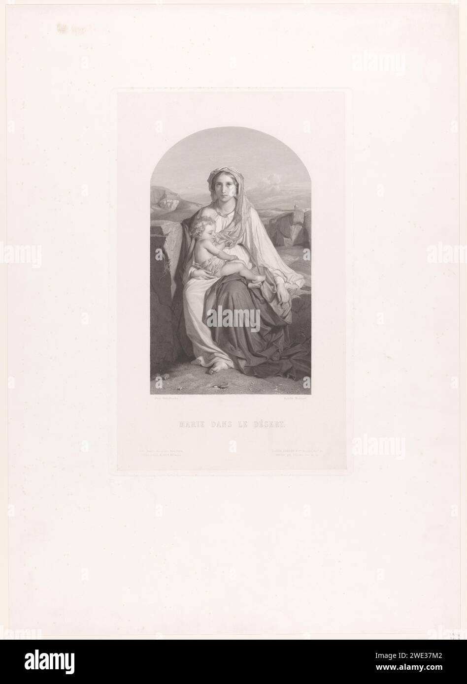 Maria with child in the desert, Achille Louis Martinet, after Paul ...