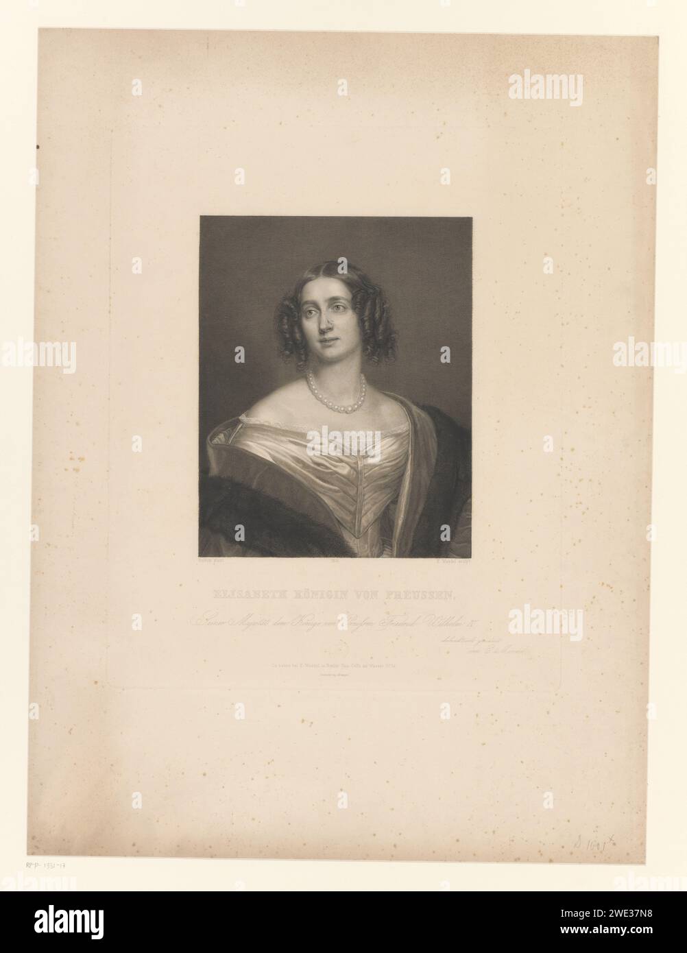 Portrait of Elisabeth, Queen of Prussia, Eduard Mandel, After Joseph ...