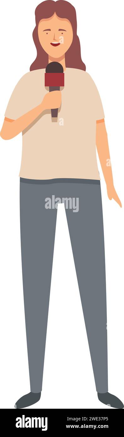 News reporter icon cartoon vector. Television show. Team studio tv ...