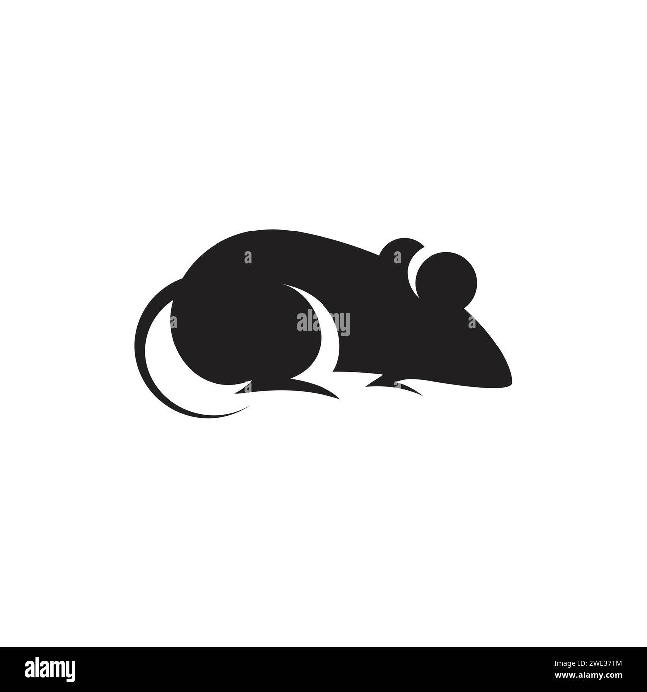 Rat logo icon isolated silhouette on white background vector ...