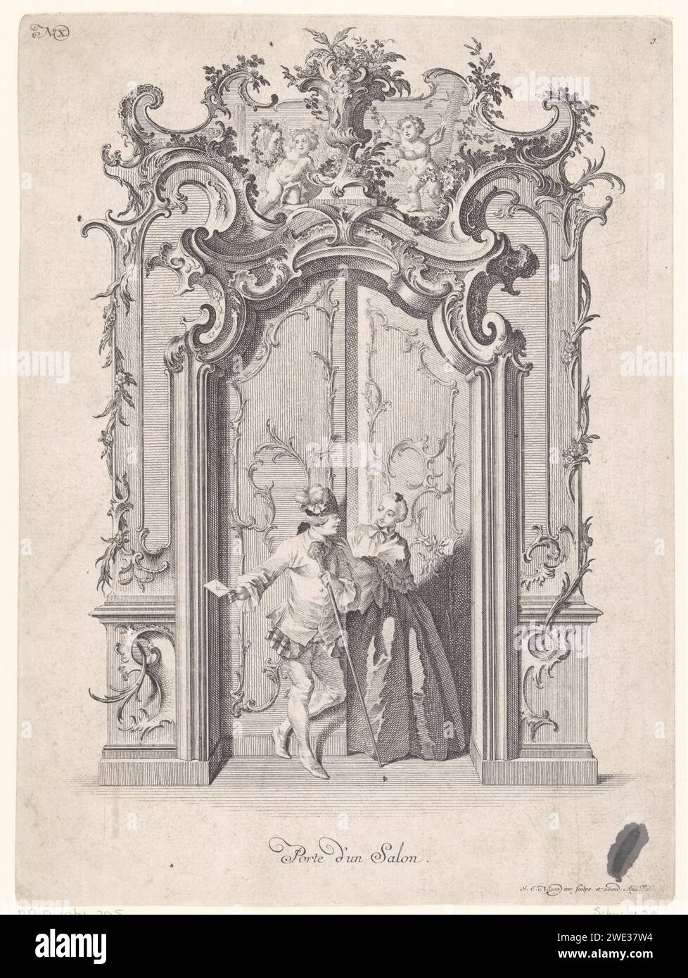 Rocaille Door With Woman And Bode, Johann Esaias Nilson, 1731 - 1788 ...