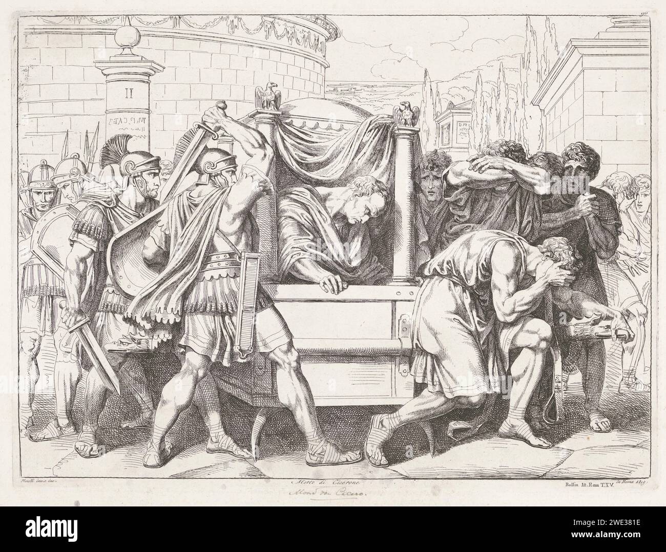 The murder of Cicero, Bartolomeo Pinelli, 1819 print Cicero is executed ...