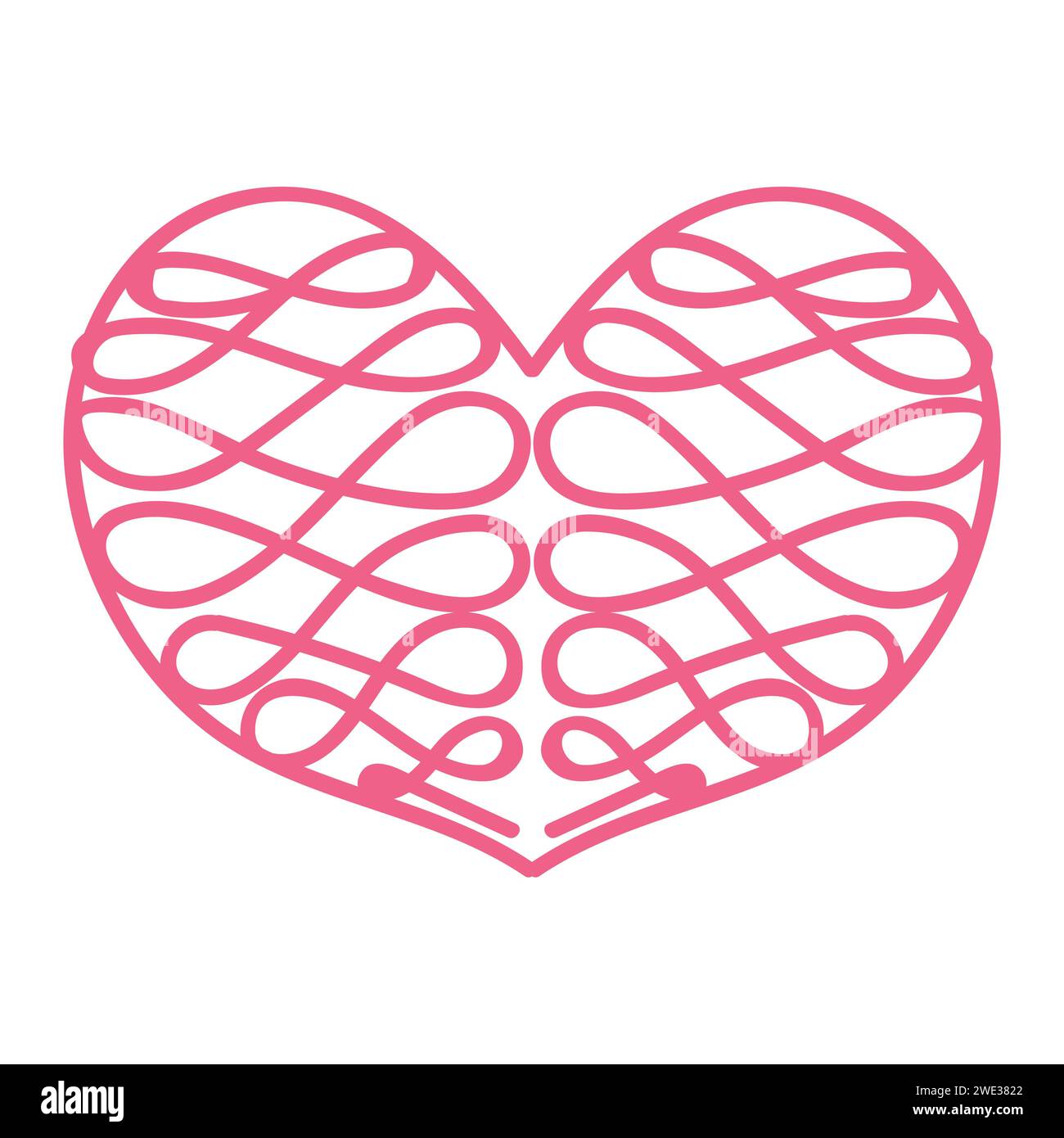 Heart with an openwork pattern. Open illustration isolated on white ...