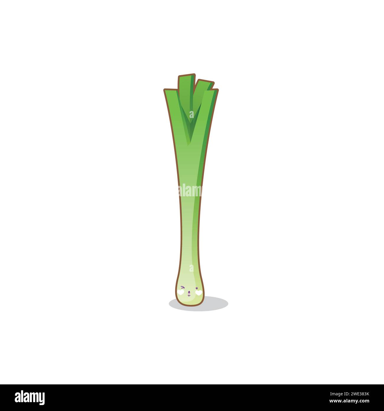 Cute funny spring onion vegetable cartoon kawaii style,Spring onion ...