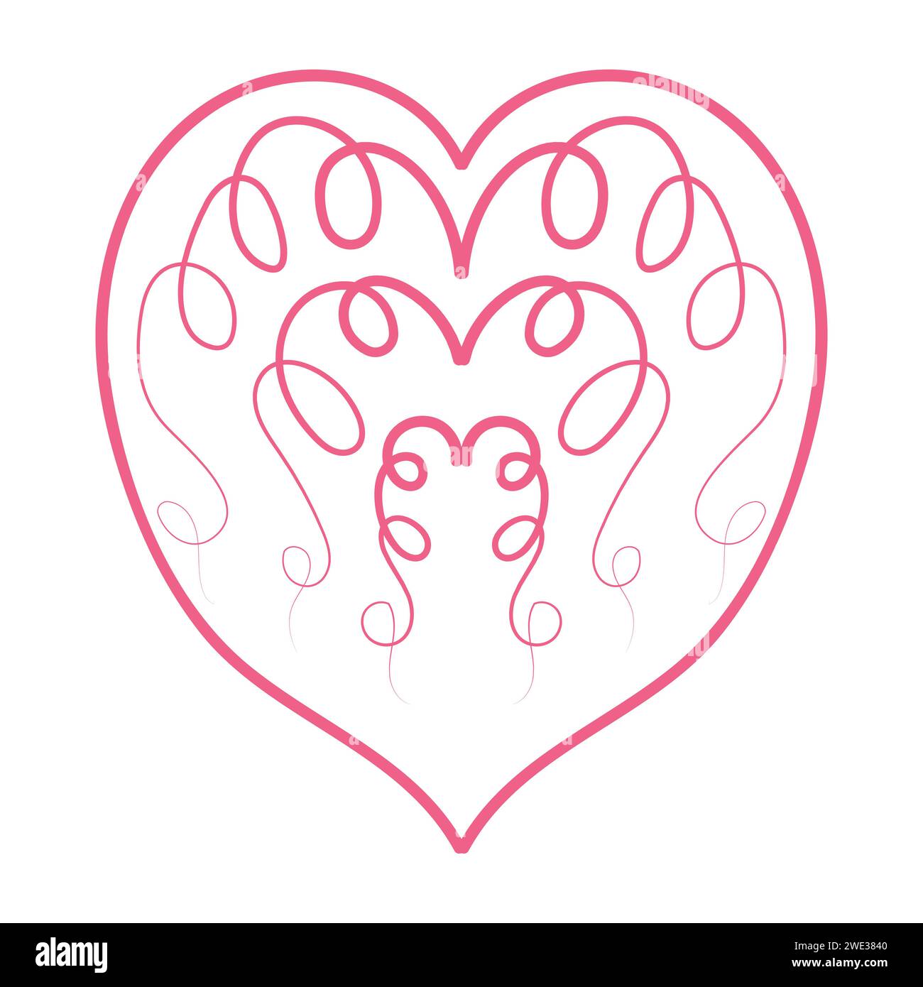Heart with an openwork pattern. Open illustration isolated on white ...