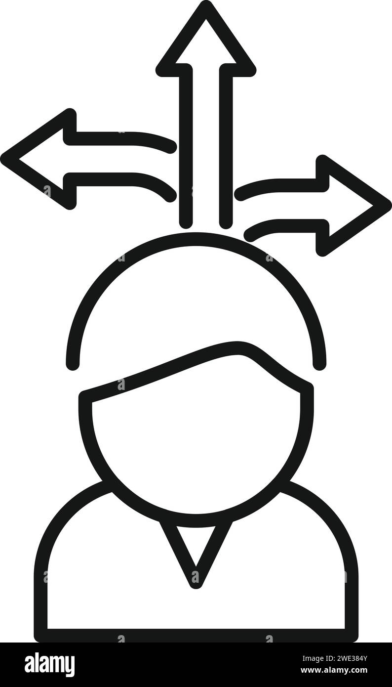 Busy person desk icon outline vector. Ready active. Agency asleep Stock ...