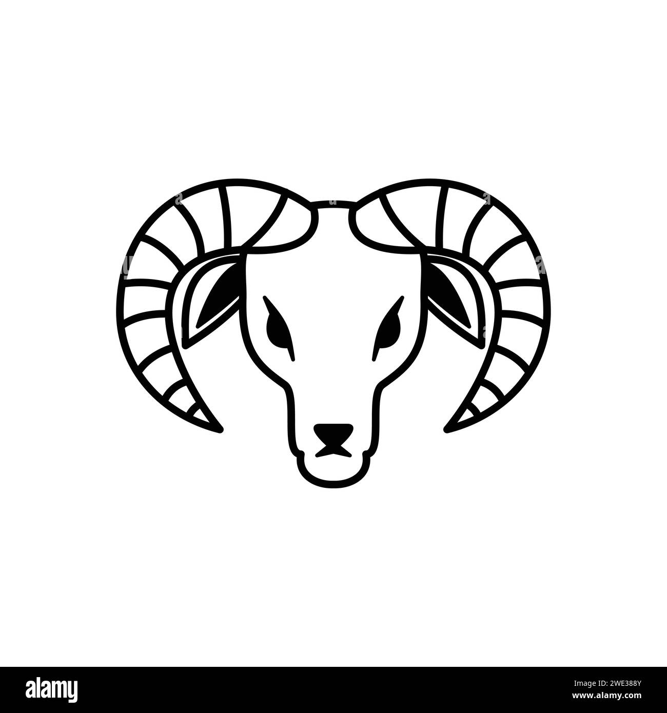 Aries zodiac sign logo icon isolated horoscope symbol vector ...