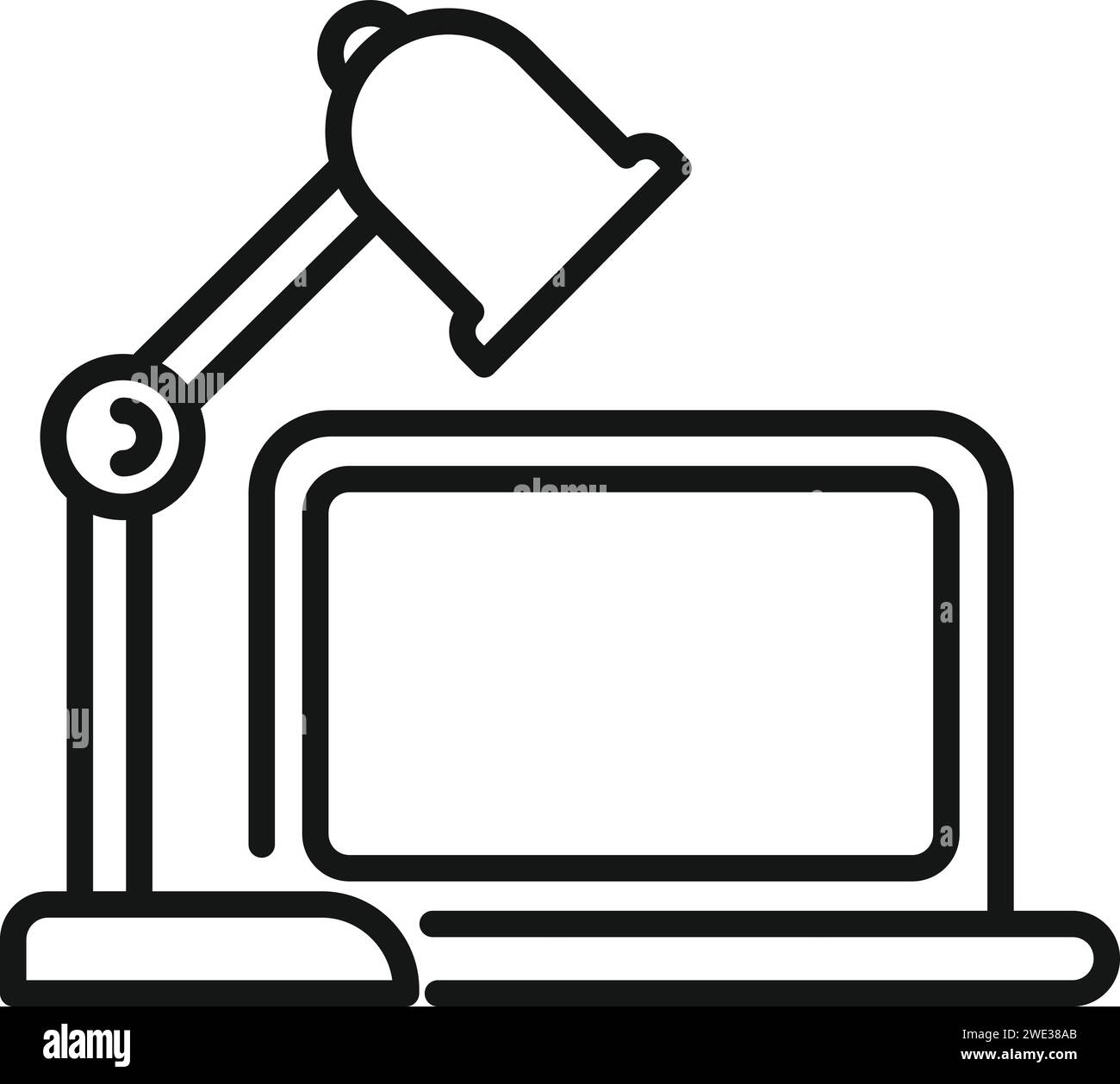 Late laptop work icon outline vector. Hour daily fast active. Worker ...