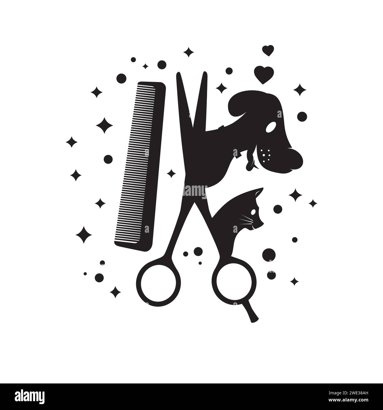 Logo of pet hair salon, styling and grooming shop, store for dogs and ...