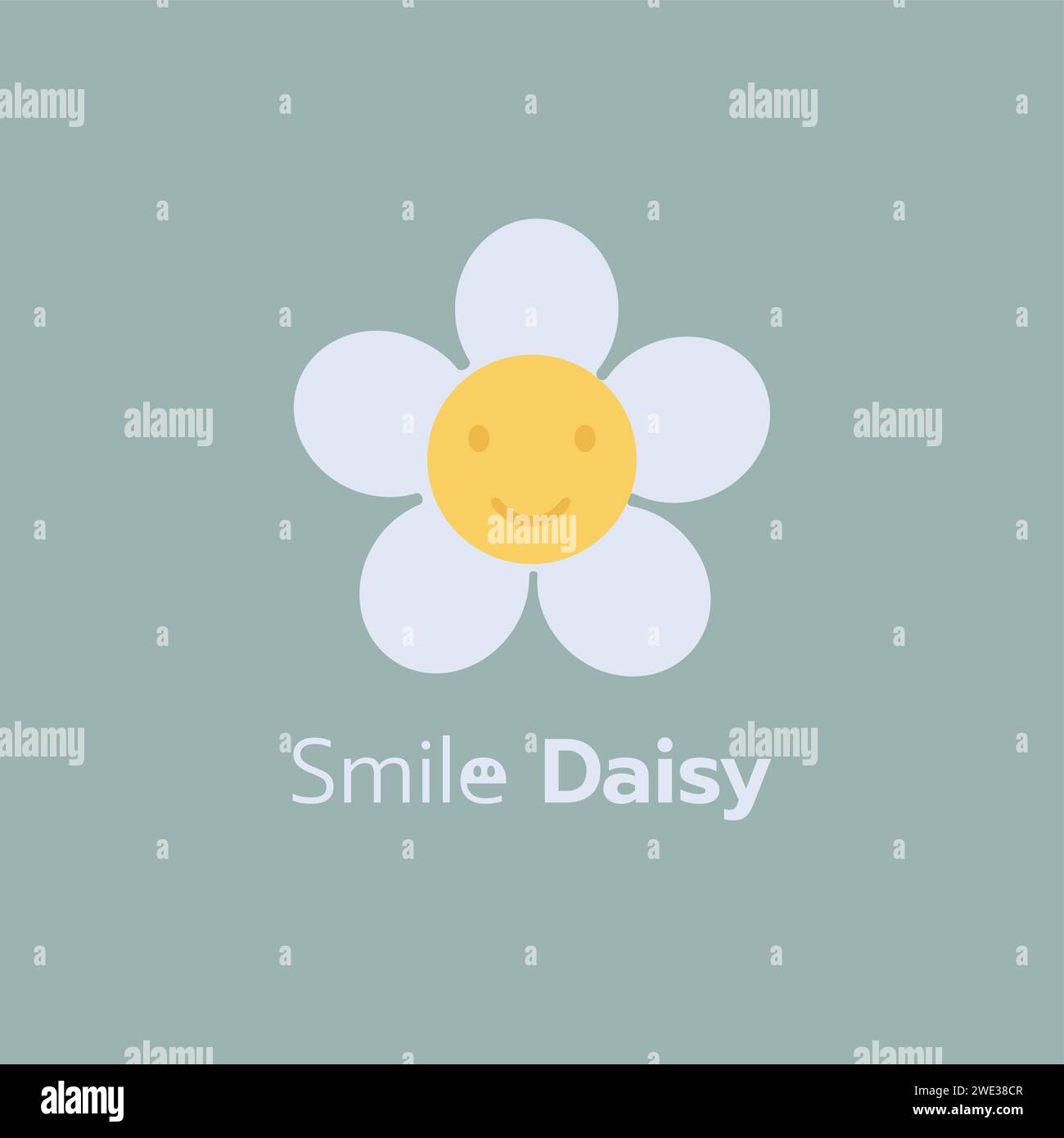Minimal White daisy chamomile icon. Big camomile.Daisy flower smile ...
