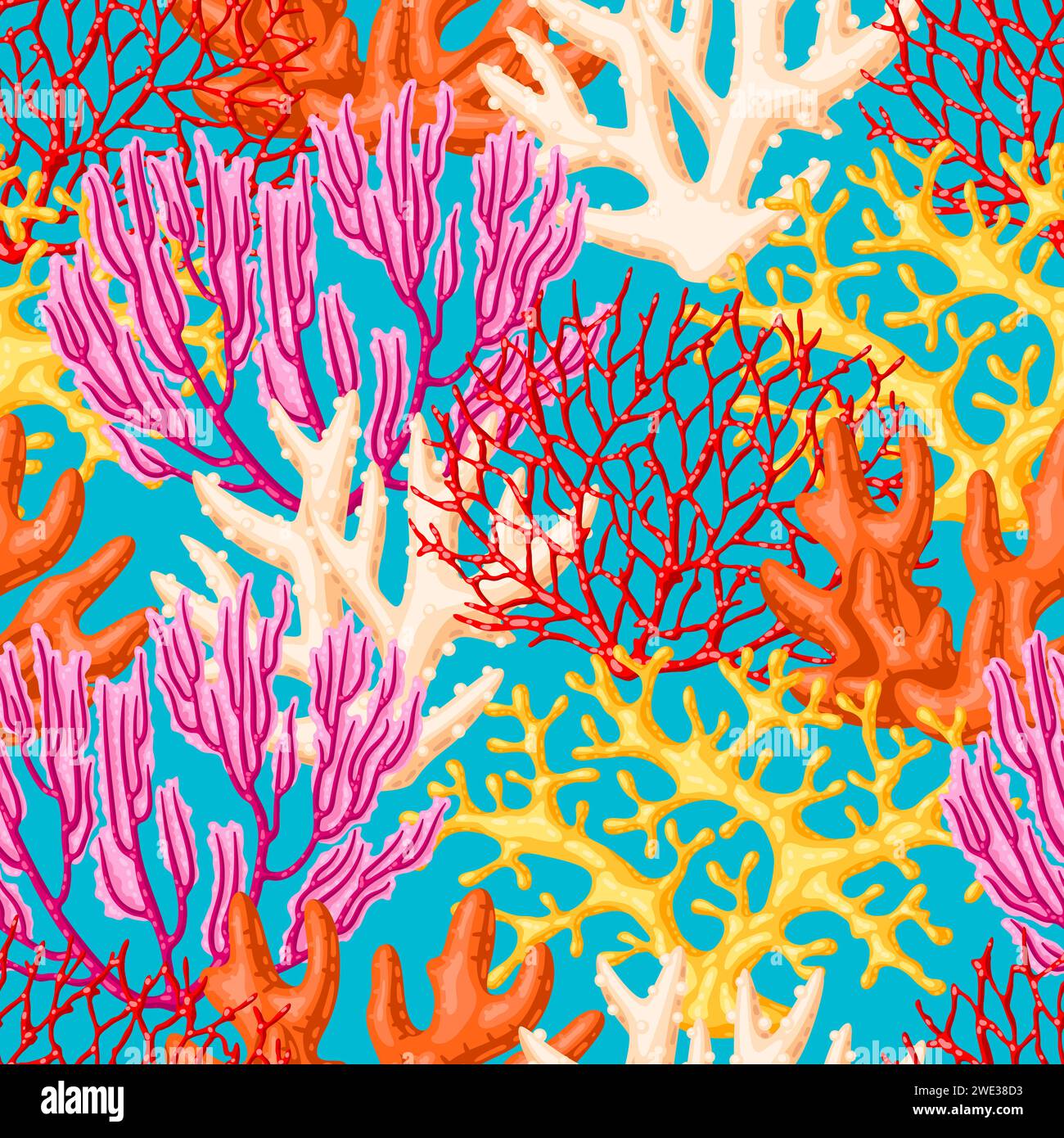 Illustration of sea coral. Marine life aquarium and water fauna Stock ...