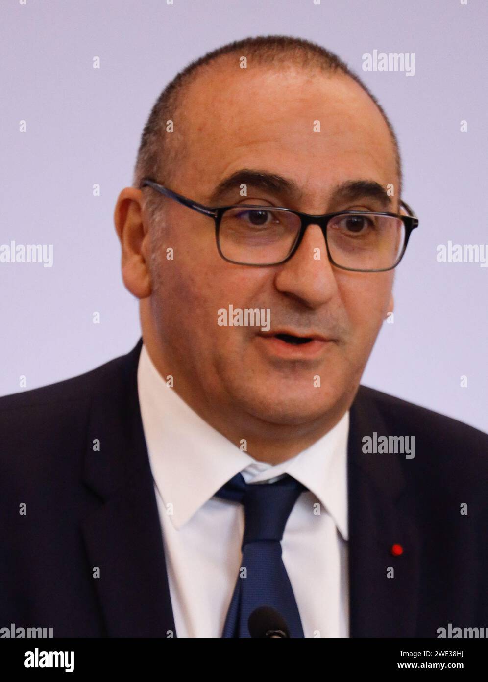 Paris, France. 22nd Jan, 2024. Paris Prefect of Police Laurent Nunez ...