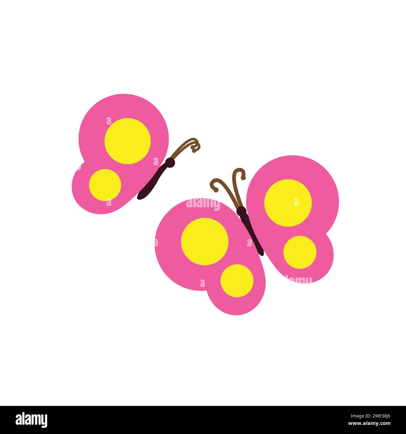 Cute cartoon butterfly isolated on a white background vector ...