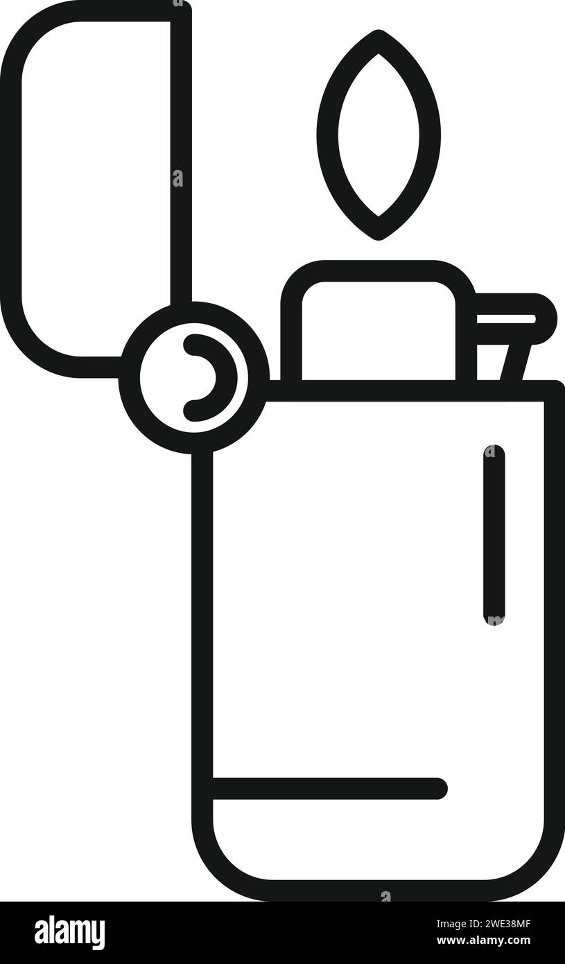 Fire lighter icon outline vector. Outdoor camping. Nature expedition ...