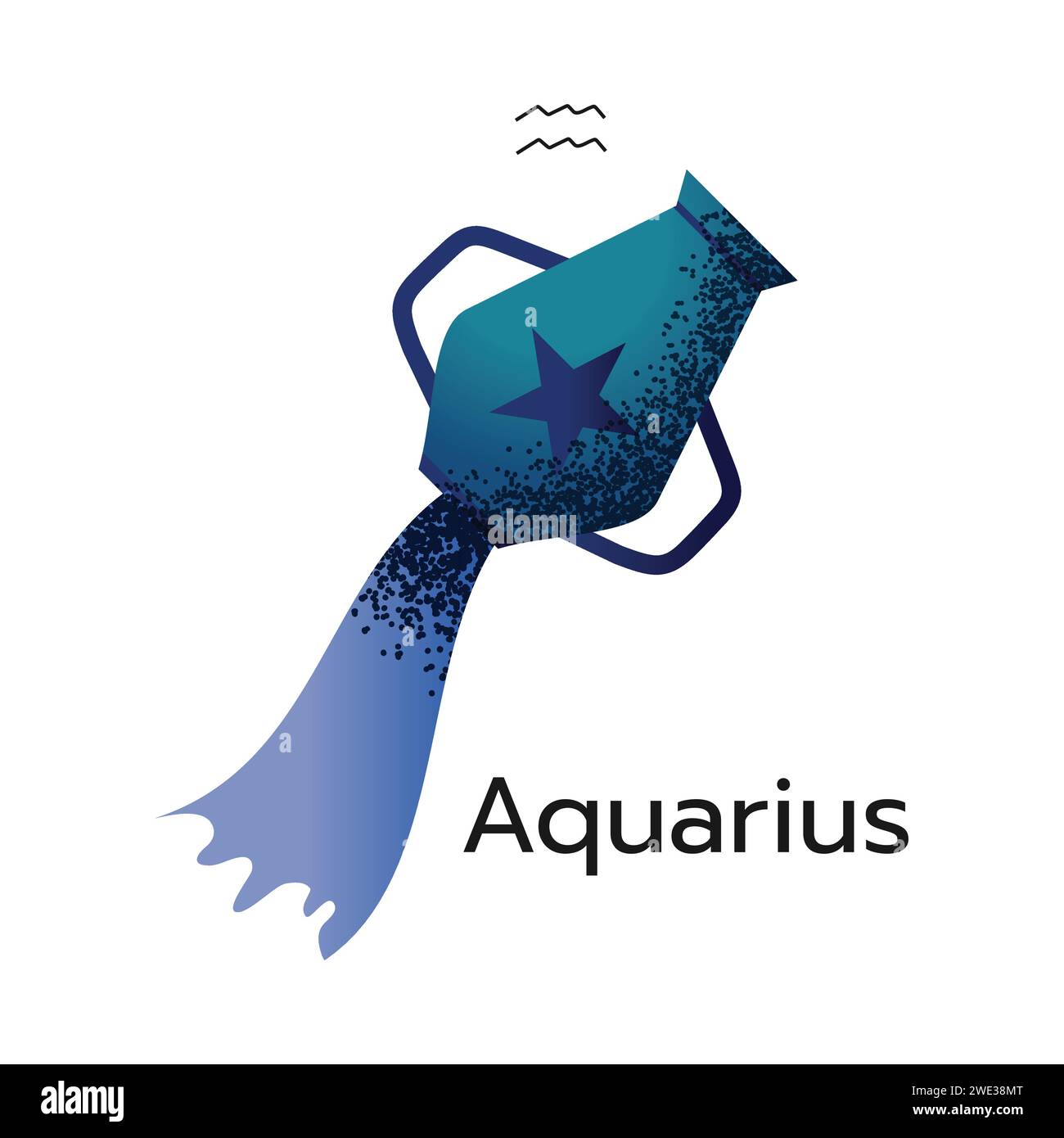 Aquarius zodiac sign logo icon isolated horoscope symbol on white ...