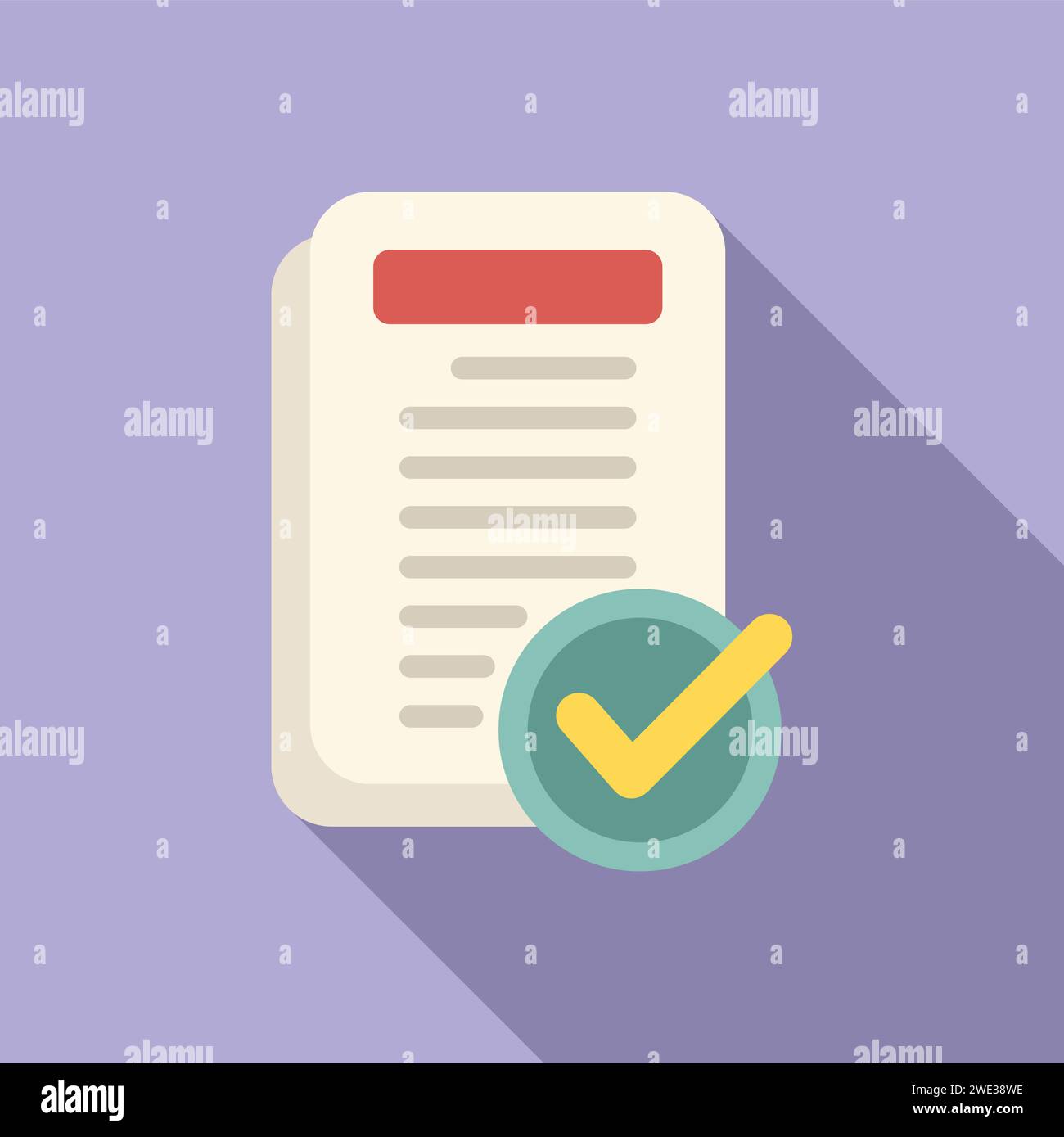 Approved documents icon flat vector. Claim marketing. Business online ...