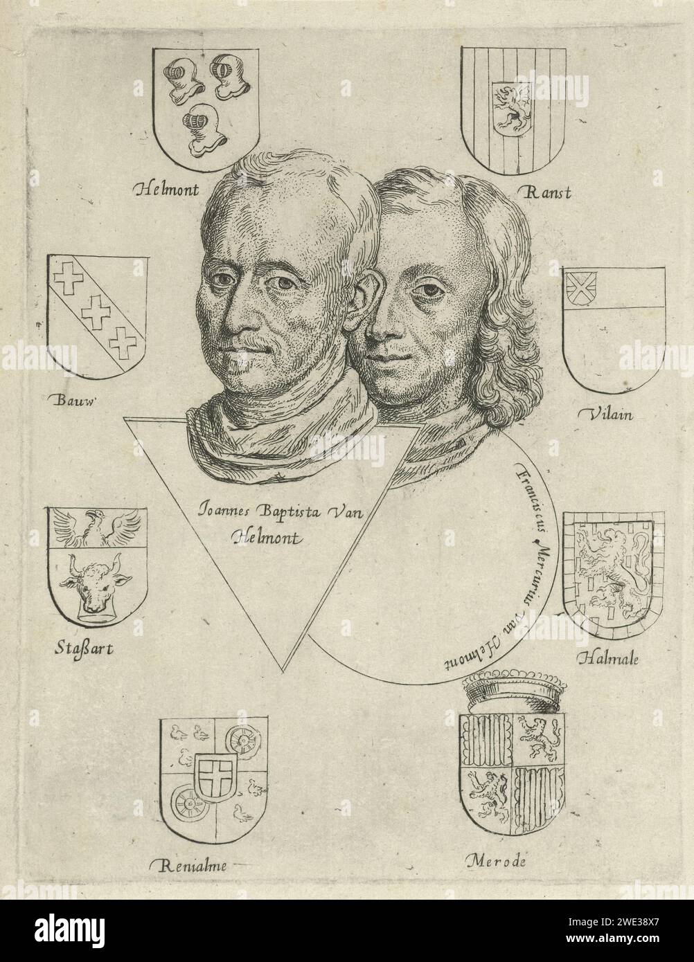 Portraits of Joannes Baptista van Helmont and Franciscus Mercury van ...