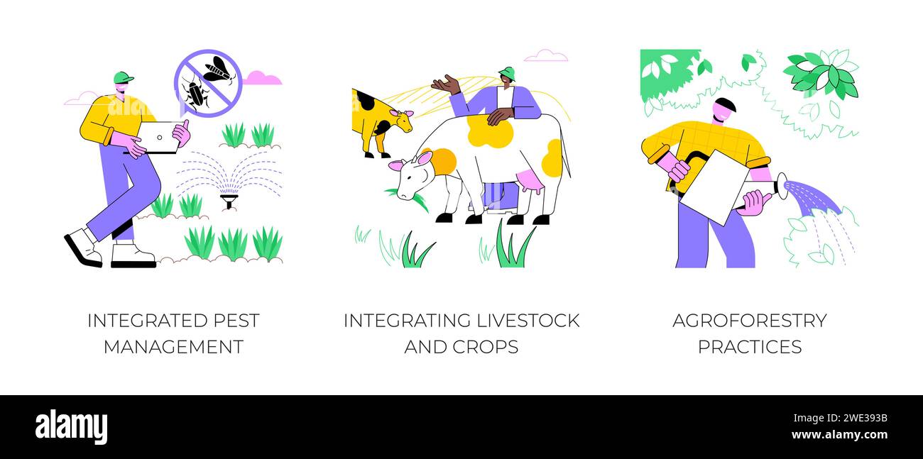 Sustainable agriculture plant cultivation isolated cartoon vector ...