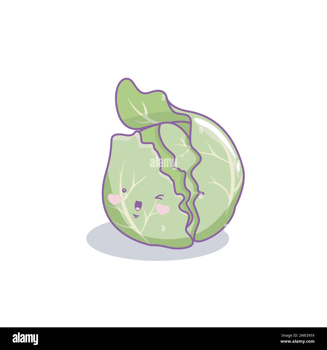Cute funny cabbage vegetable cartoon kawaii style ,cabbage vegetable ...