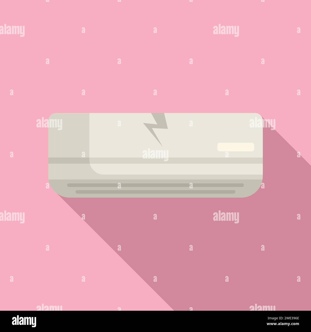 Cracked air conditioner icon flat vector. Filter clean. Broken pump ...