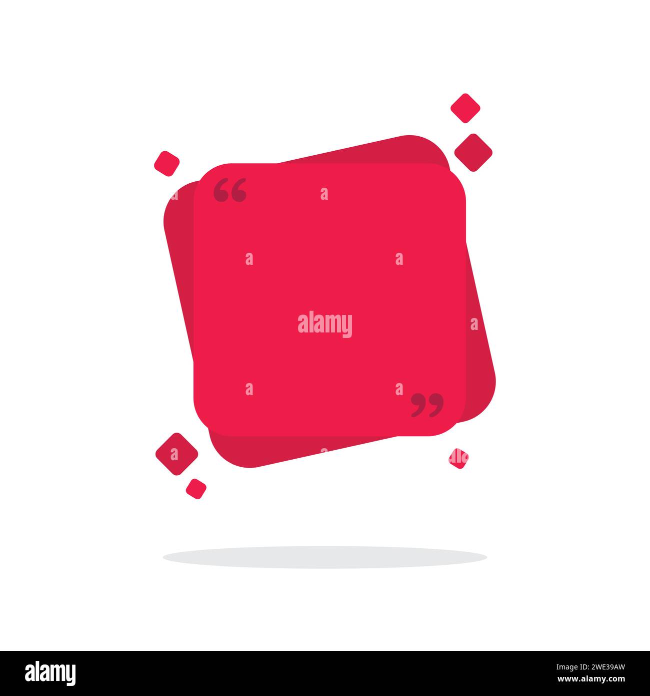 Quote box frame icon in flat style. Dialogue speech on isolated ...
