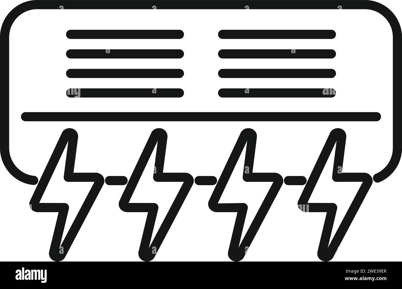 Bolt energy unit icon outline vector. Work cooling. Setup warmth ...