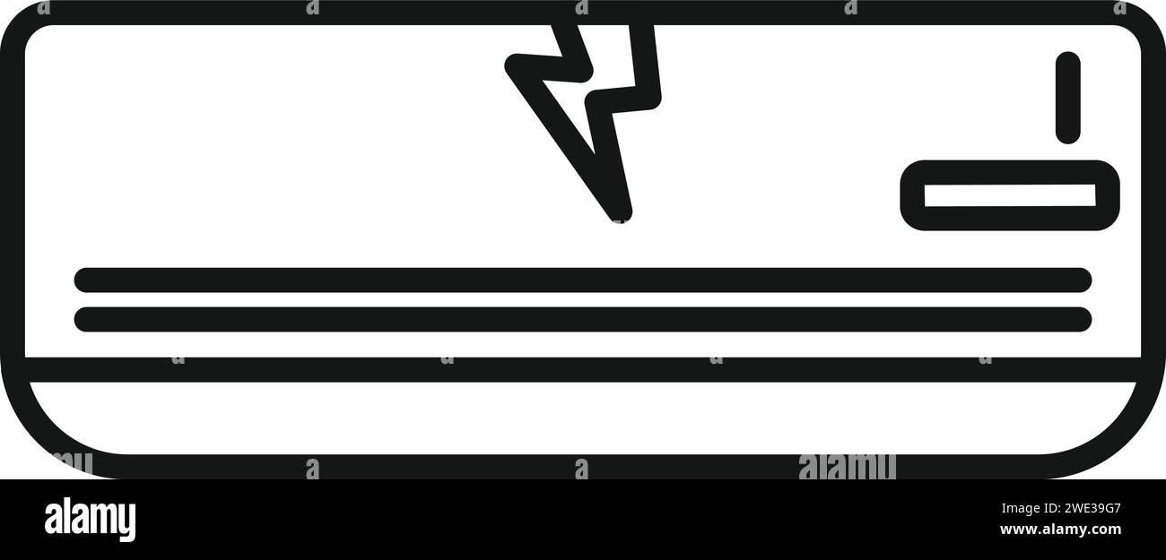 Cracked air conditioner icon outline vector. Filter clean. Broken pump ...